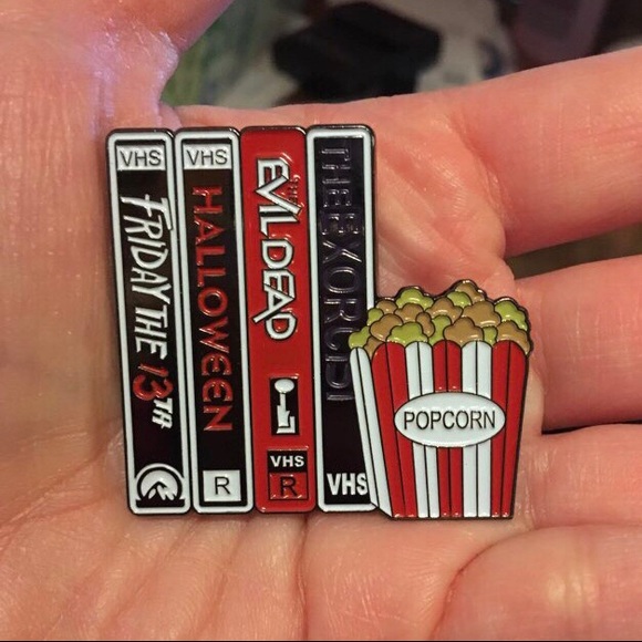 Jewelry | Classic Horror Retro Vhs Movies Large Enamel Pin | Poshmark
